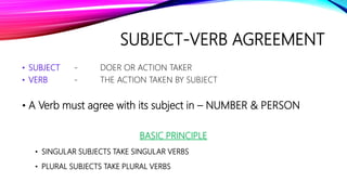 Sub verb agreement | PPTX