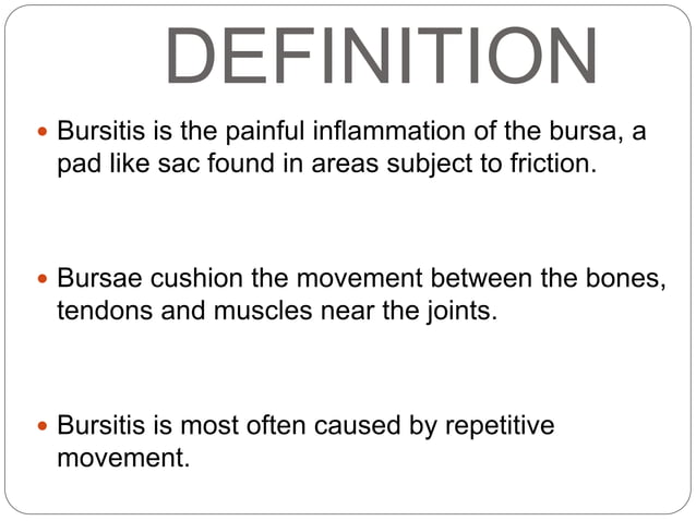 Subacromail bursitis | PPT