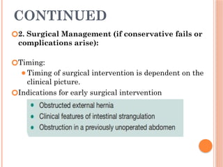 Sub Acute Intestinal Obstruction: Treatment Part.pptx