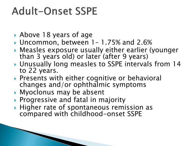Sub acute sclerosing panencephalitis | PPTX | Infectious Diseases ...
