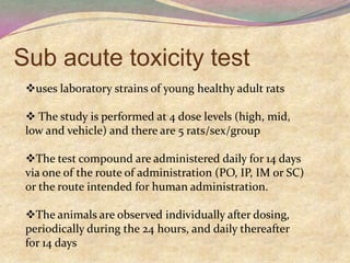 Subacute toxicity | PPTX