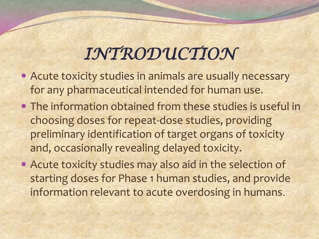 Subacute toxicity | PPTX | Endocrine and Metabolic Diseases | Diseases ...