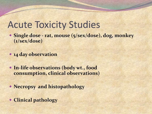 Subacute toxicity | PPTX | Endocrine and Metabolic Diseases | Diseases ...