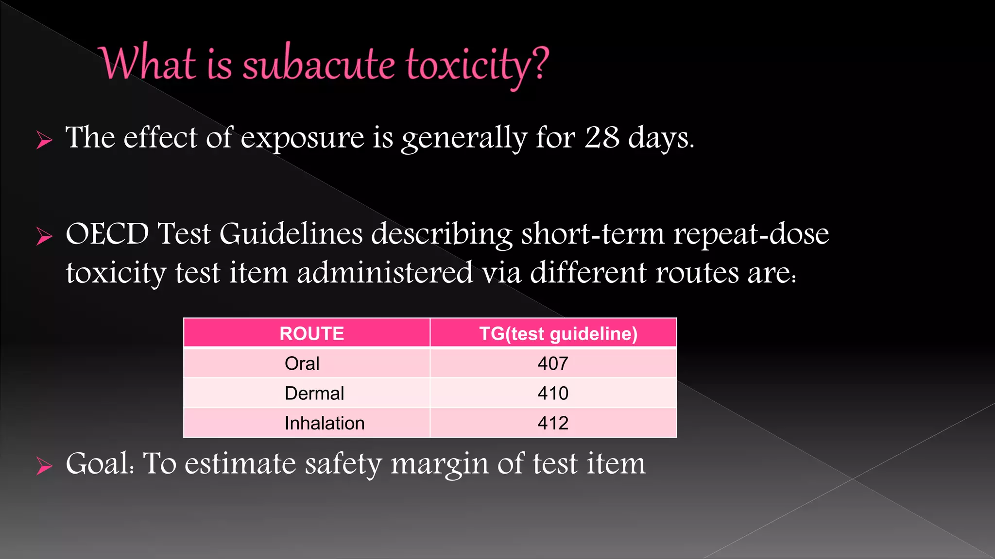 Subacute toxicity testing as per oecd guidelines tulsi 407 | PPTX