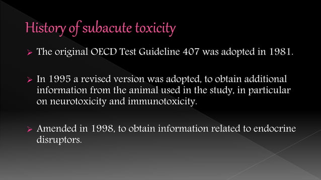 Subacute toxicity testing as per oecd guidelines tulsi 407 | PPTX ...