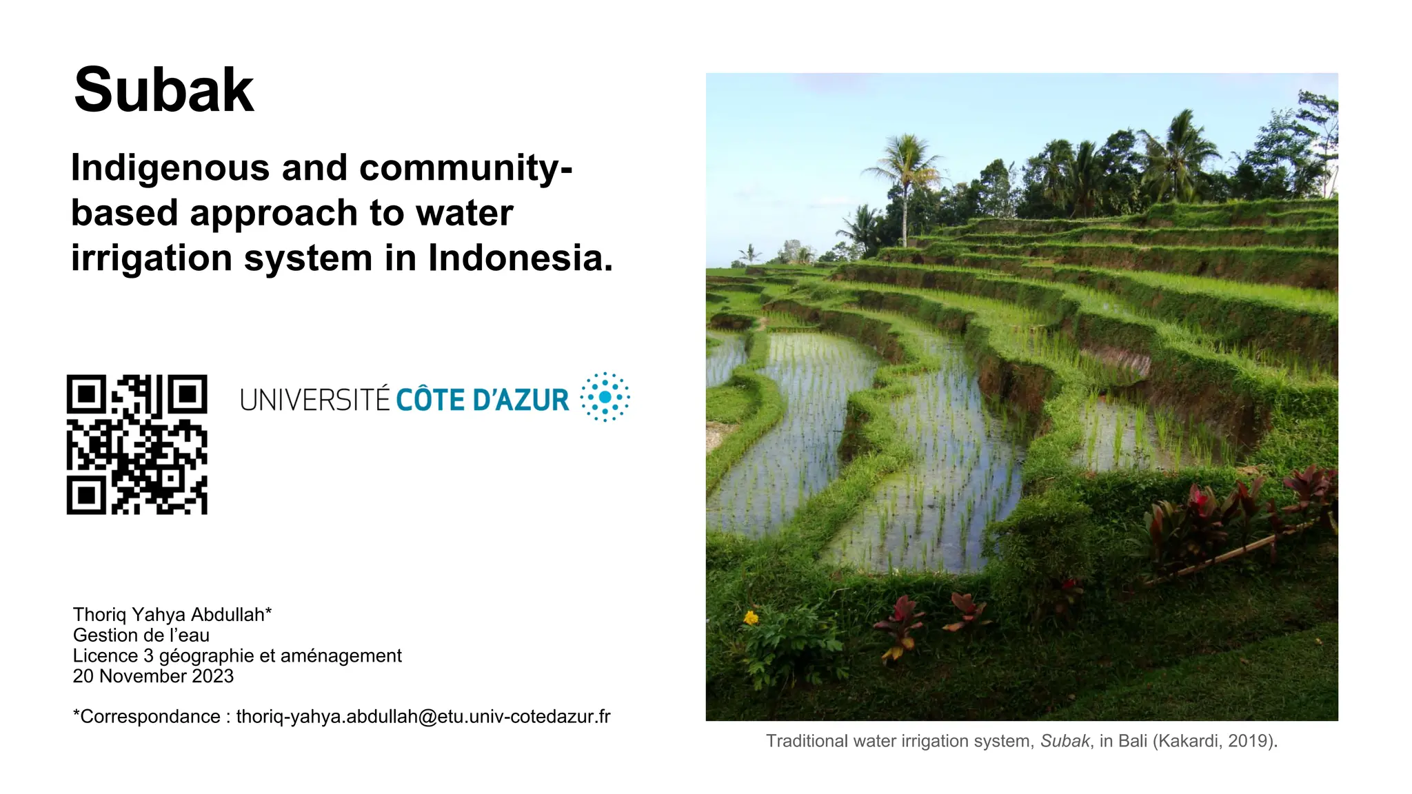 Subak : Indigenous and community-based approach to water irrigation ...