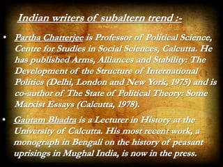Subaltern historiography | PPTX