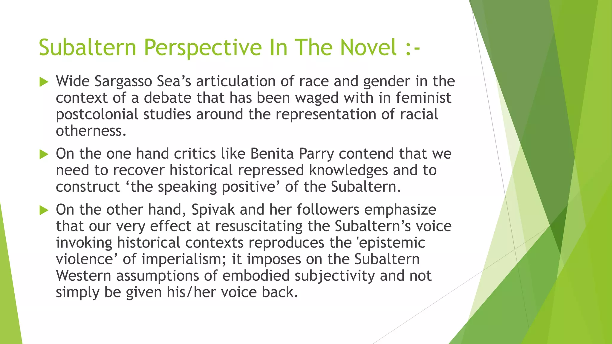 Subaltern Perspective through Antoinette Character .pptx