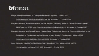 Subaltern Reflection- The Creature in Frankenstein's Shadow.pptx