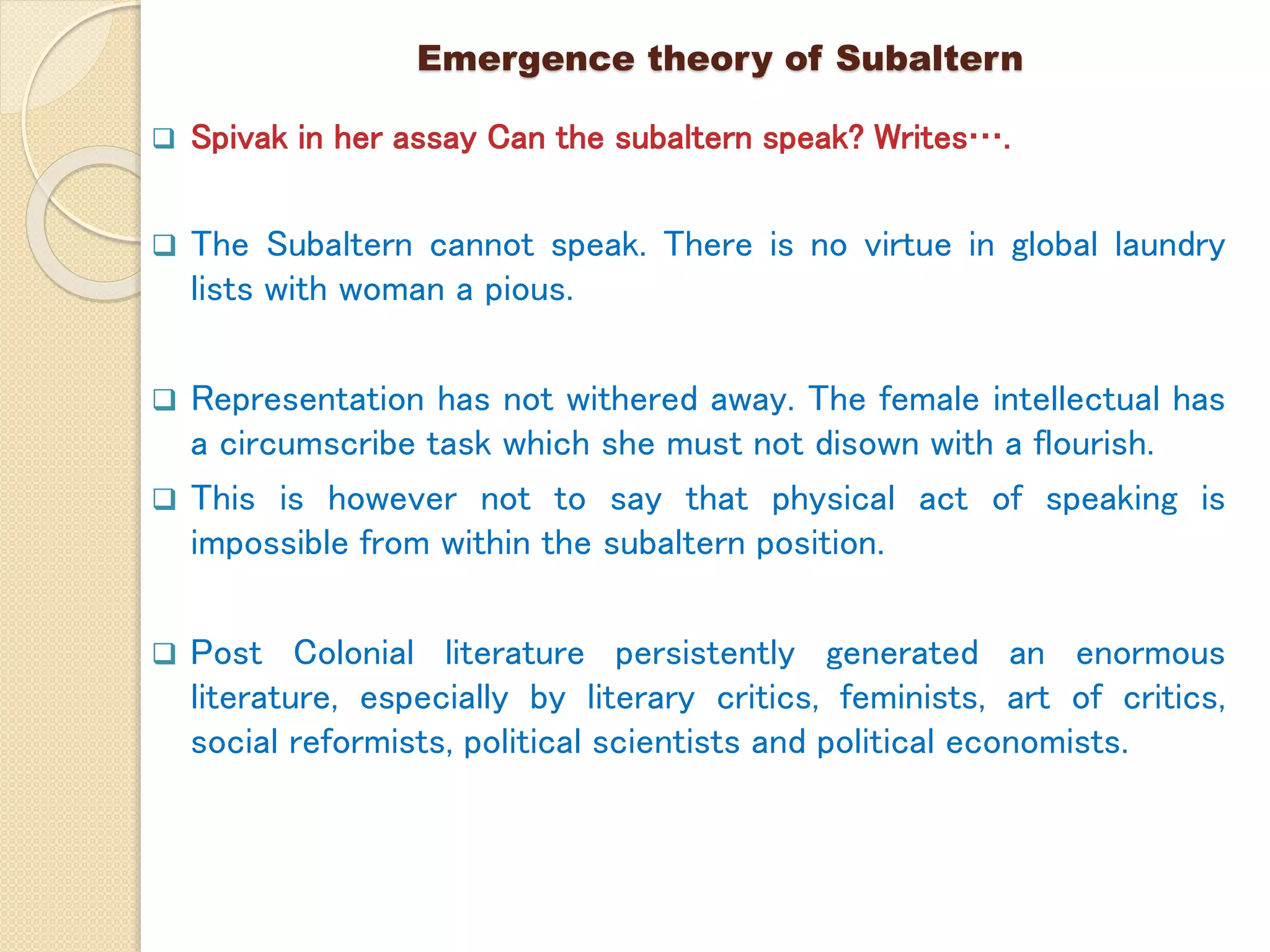 Subaltern theory | PPTX