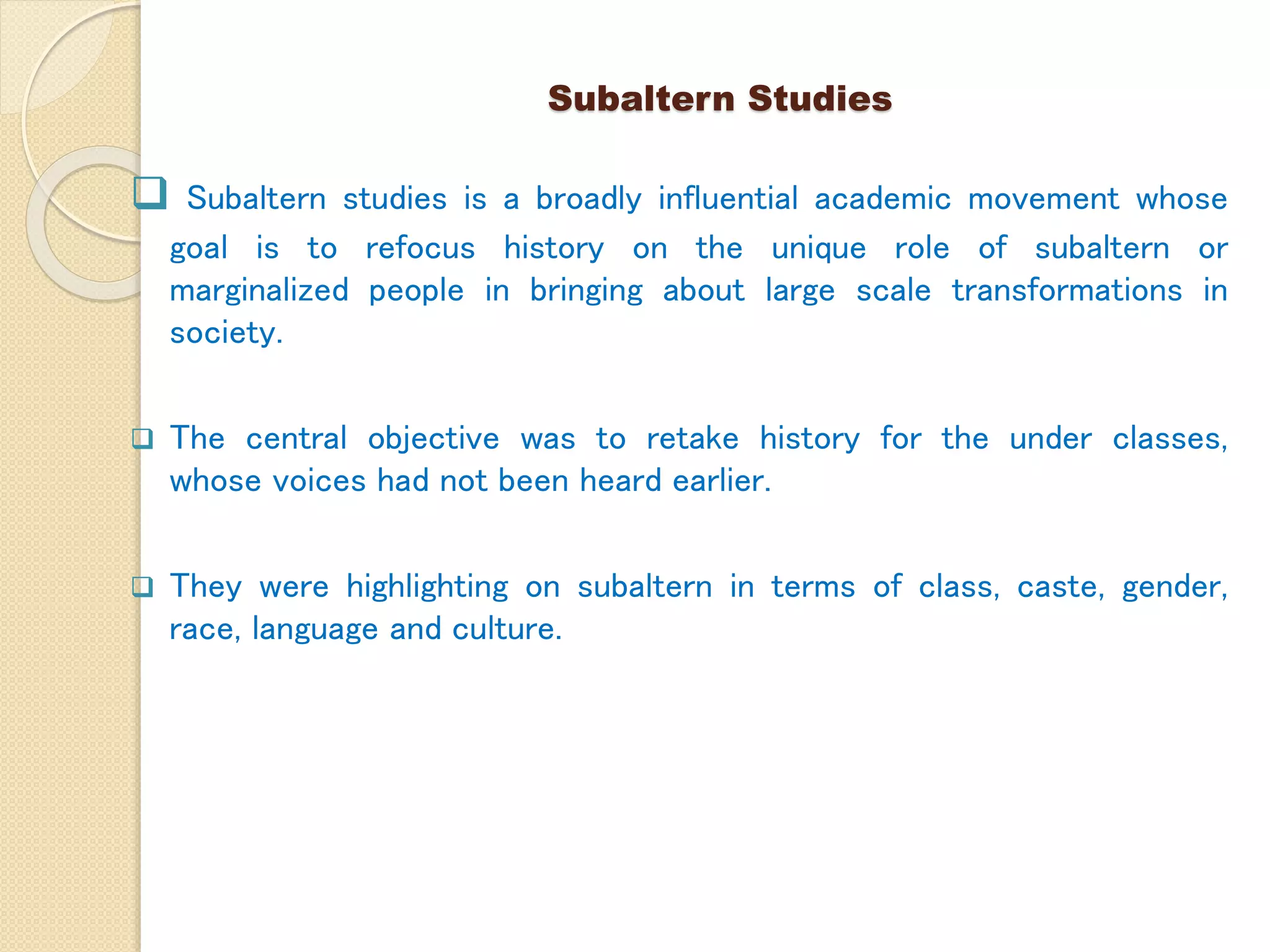 Subaltern theory | PPTX