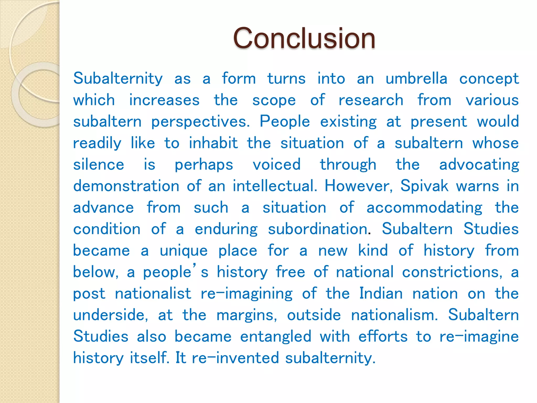Subaltern theory | PPTX