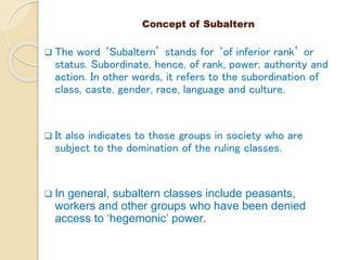 Subaltern theory | PPTX