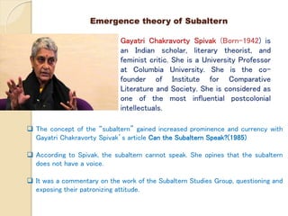Subaltern theory | PPTX
