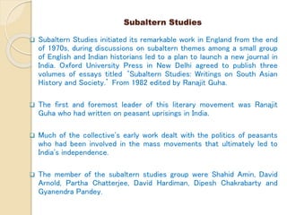 Subaltern theory | PPTX