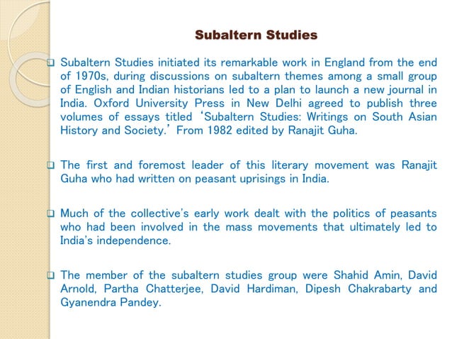 Subaltern theory | PPTX | Education