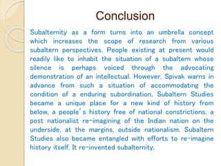 Subaltern theory | PPTX