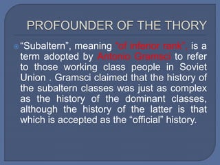 Subaltern theory. | PPT