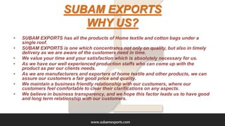 Subam exports | PDF | Manufacturing Industry | Industries