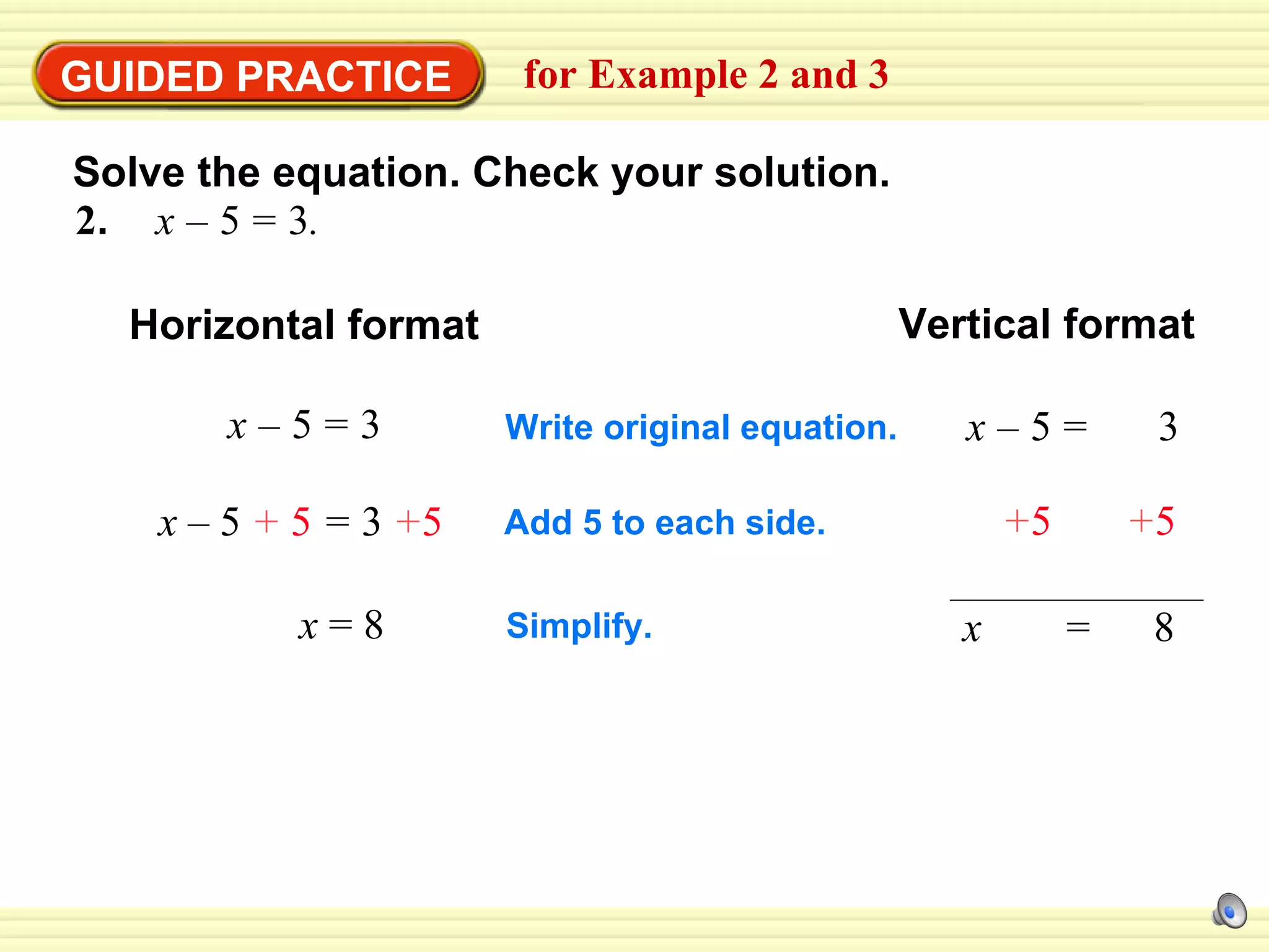 Sub and mult. one step equations | PPT