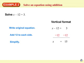 Sub and mult. one step equations | PPT