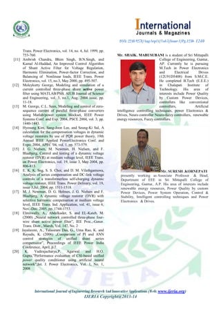 Mitigation of Power Quality Issues by Nine Switches UPQC Using PI & ANN ...