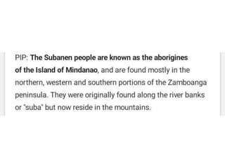 Phil. Indigenous Community - SUBANON IN ZAMB-WPS Office.ppt