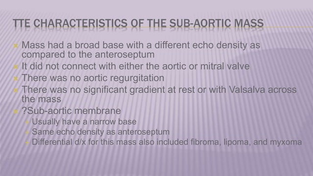 Subaortic membrane | PPTX | Heart and Cardiovascular Diseases ...