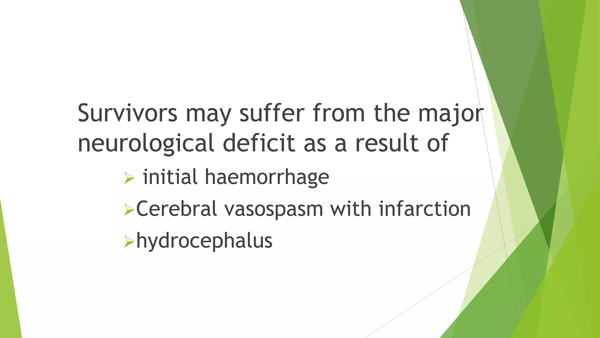 Subarachnoid Haemorrhage(SAH) | PPTX | Blood Disorders | Diseases and ...