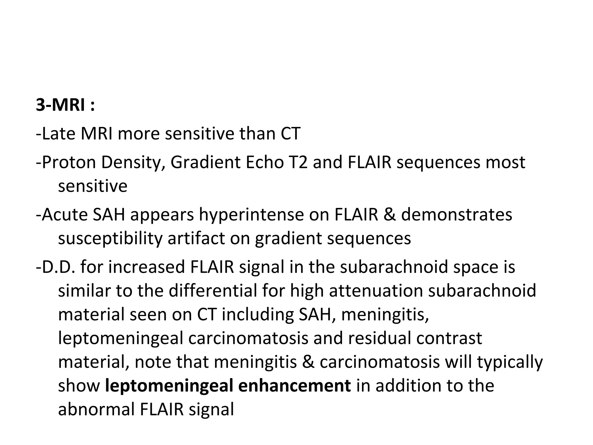 Diagnostic Imaging of Subarachnoid Hemorrhage | PPT