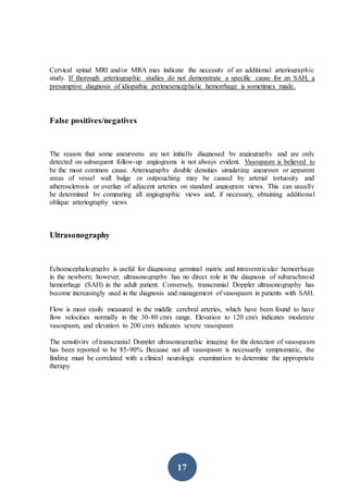 Subarachnoid hemorrhage imaging | DOCX | Blood Disorders | Diseases and Conditions