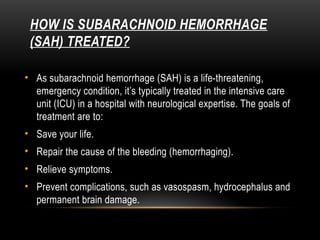 lecture on subarachnoid hemorrhage.pptx.important clues | PPTX