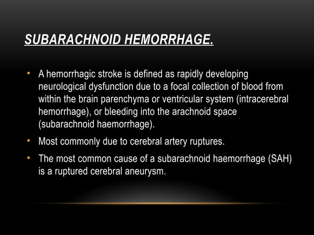 lecture on subarachnoid hemorrhage.pptx.important clues | PPT