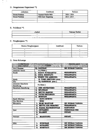 Profil Pasangan Calon : Subardi TS - Wahyu Purwanto | PDF