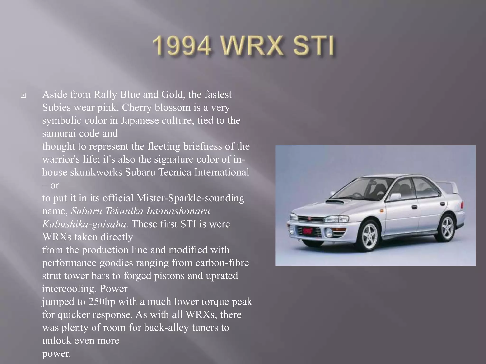 Subaru Impreza Generations | PPTX