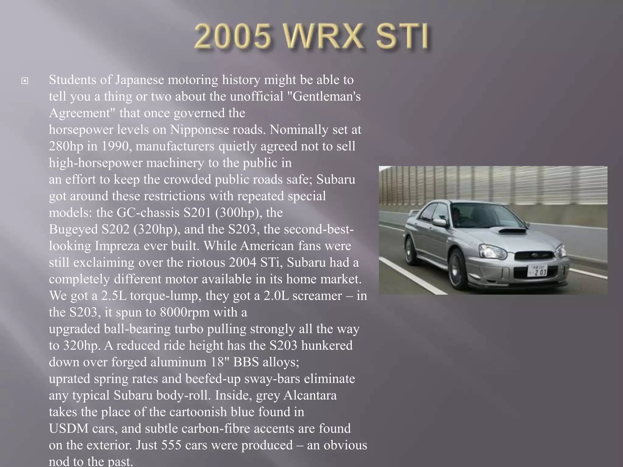 Subaru Impreza Generations | PPTX
