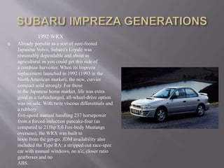 Subaru Impreza Generations | PPTX