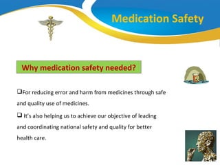 Role of the pharmacist in medication safety. | PPT