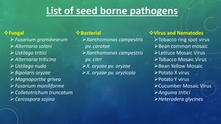 seed borne nature of plant pathogen | PPTX