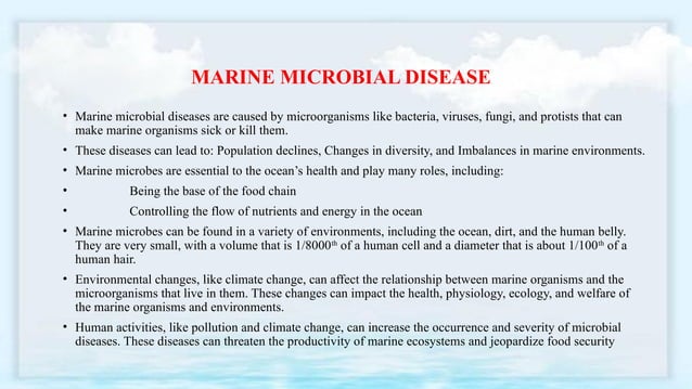 Marine microbial diseases-Water borne bcterial pathogens | PPT