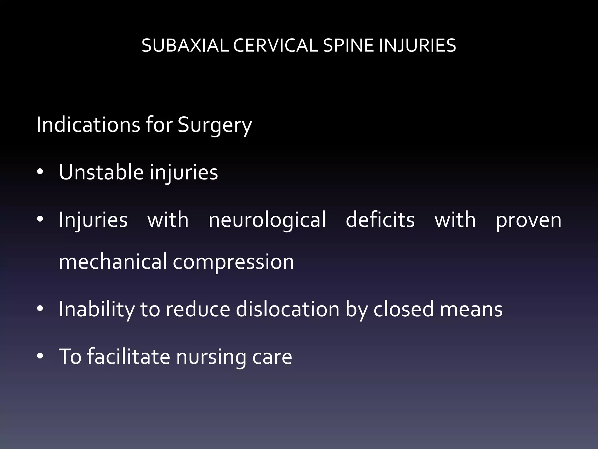 Subaxial cervical spine injuries clinical specturum and emergency ...