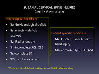 Subaxial cervical spine injuries clinical specturum and emergency ...