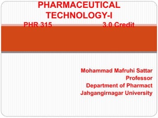 Pharmaceutical Technology 1 | PPTX