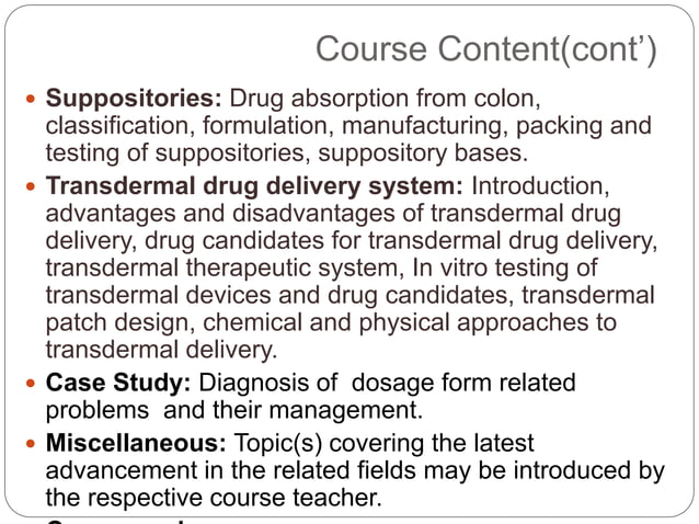Pharmaceutical Technology 1 | PPTX | Skin and Dermatology | Diseases and Conditions