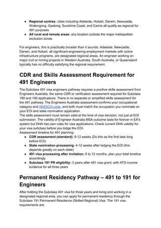 Subclass 491 Visa for Engineers: Regional Migration & PR Pathway ...