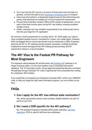 Subclass 491 Visa for Engineers: Regional Migration & PR Pathway ...