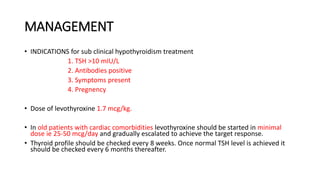 SUBCLINICAL HYPOTHYROIDISM | PPTX