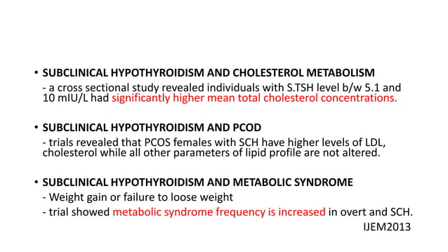 SUBCLINICAL HYPOTHYROIDISM | PPTX