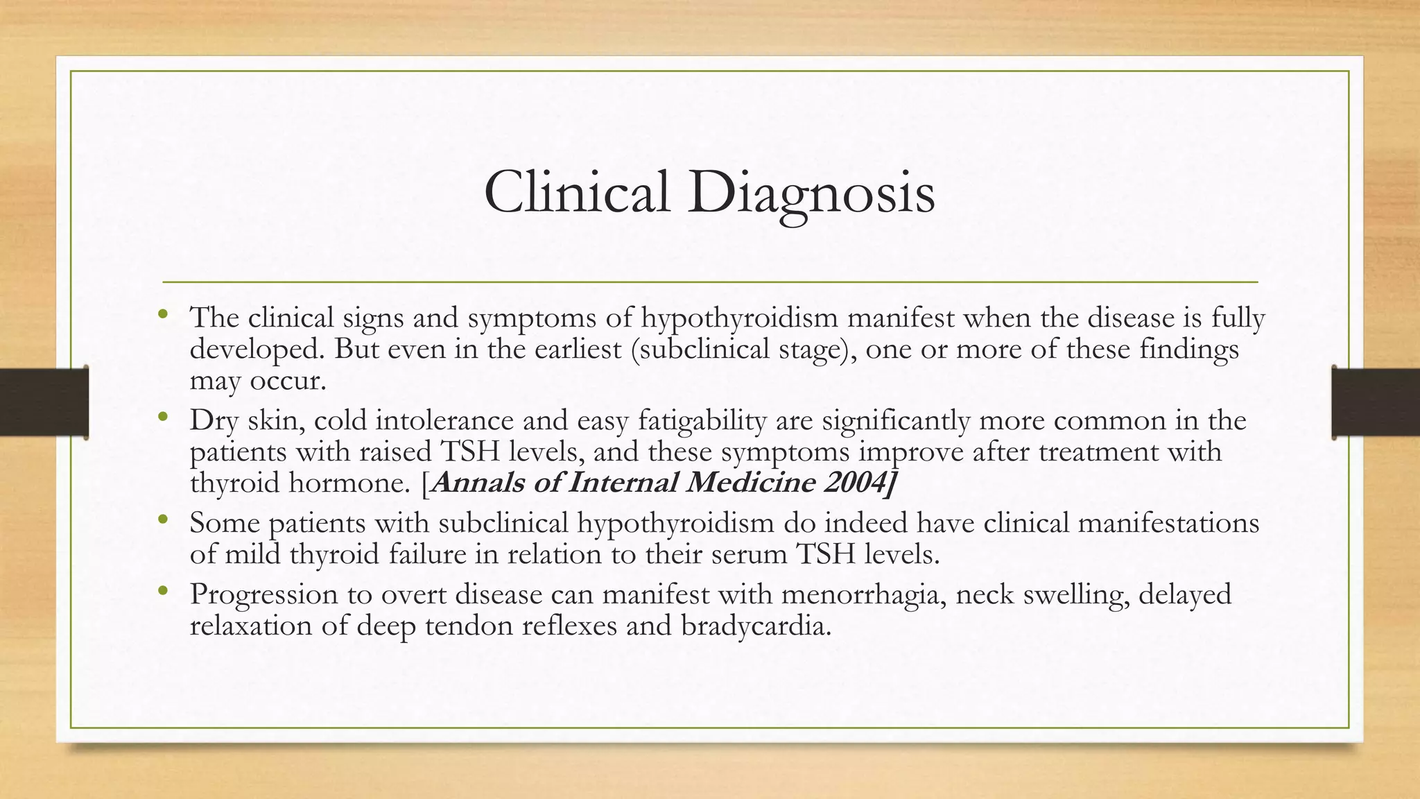 Subclinical hypothyroidism | PPTX