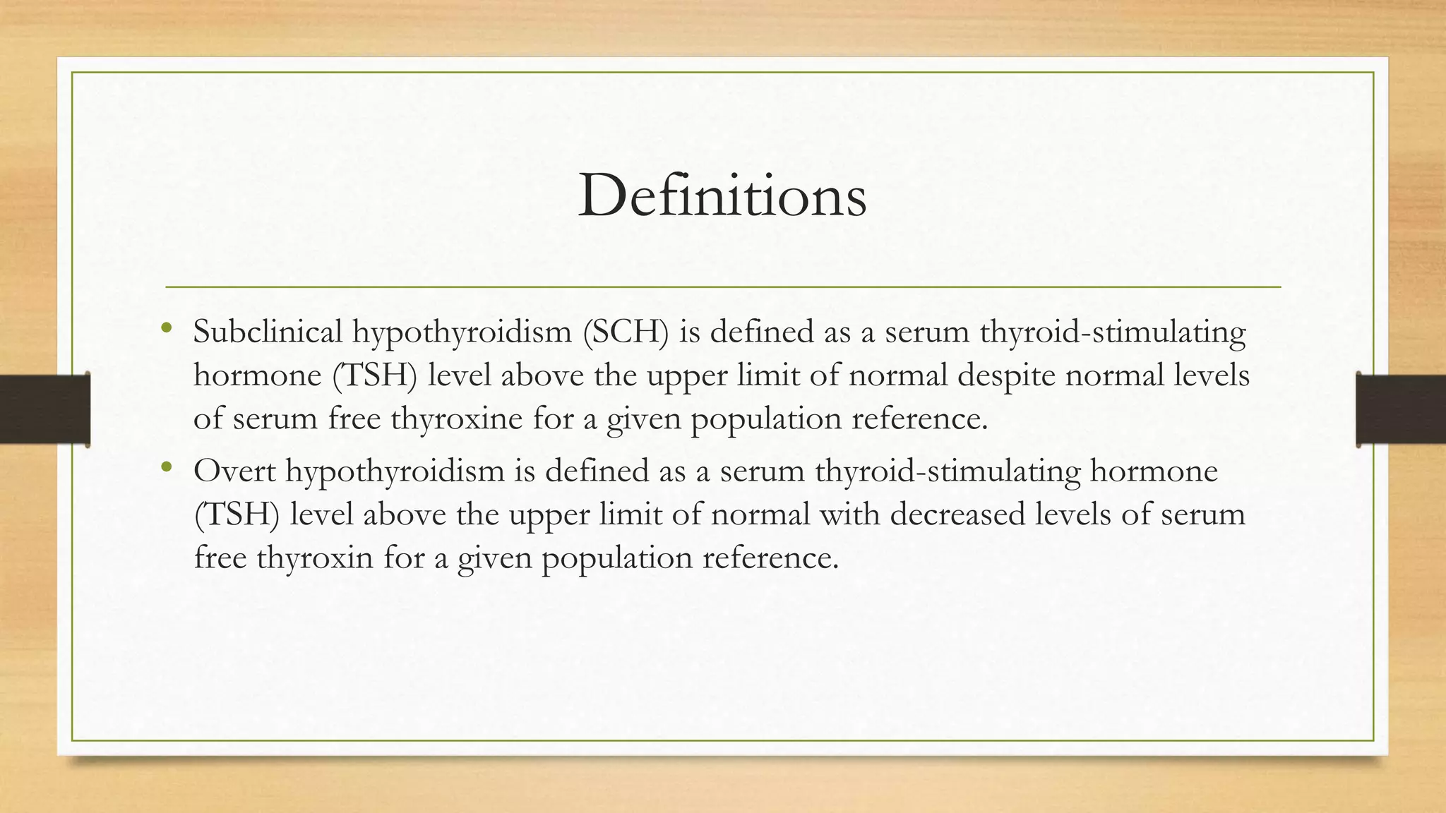 Subclinical hypothyroidism | PPTX | Thyroid Disorders | Endocrine and ...